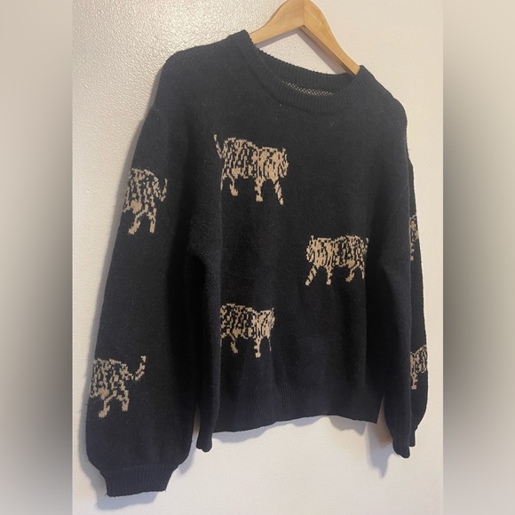 Sweaters | Black Tiger Sweater Nwot | Poshmark